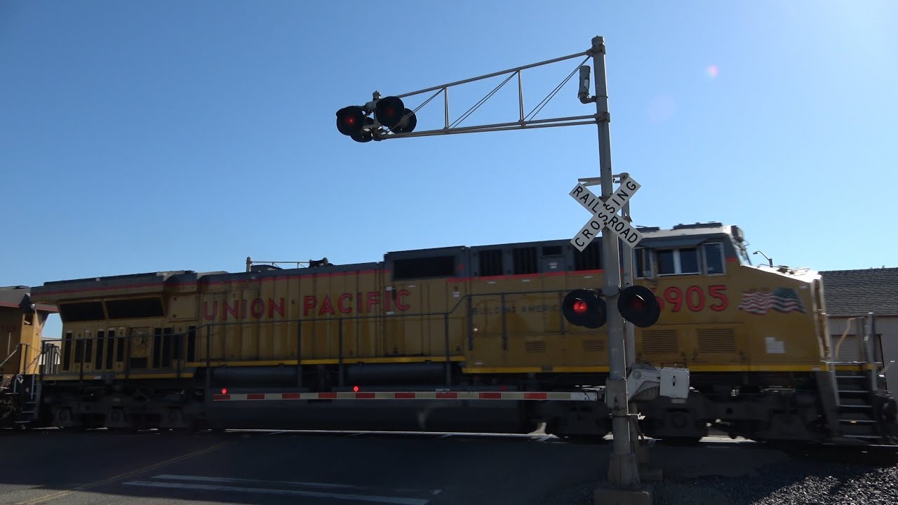 *New E-Bells* UP 6905 - 7th St. Railroad Crossing - Coal Train, Lincoln CA - YouTube