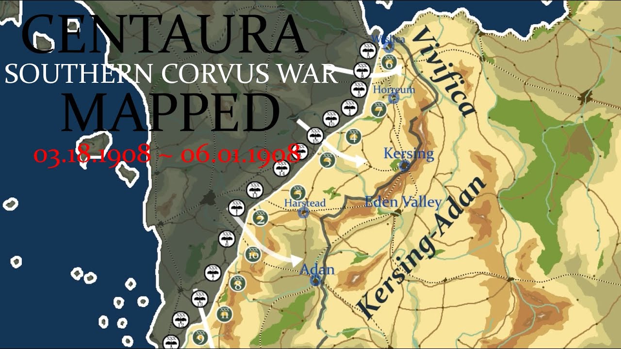 CENTAURA - SOUTHERN CORVUS WAR MAPPED - 03.18.1908 ~ 06.01.1908 - YouTube