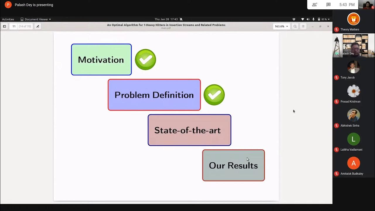 T07Y20: Palash Dey on "Optimal Algorithm for Heavy Hitter Problem in Insertion only stream ...