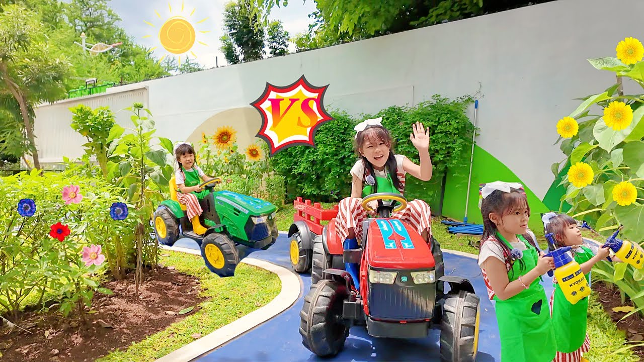 Main Balap Mobil Mobilan Traktor dan Siram Bunga Matahari - Playground ...