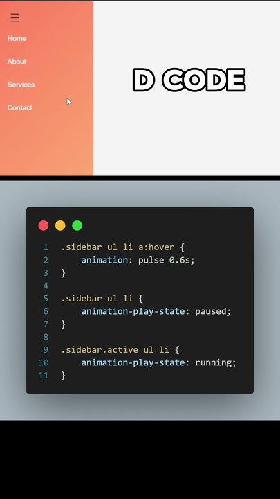 Let's see how to make a sliding menu bar with HTML CSS & JS || #coding ...
