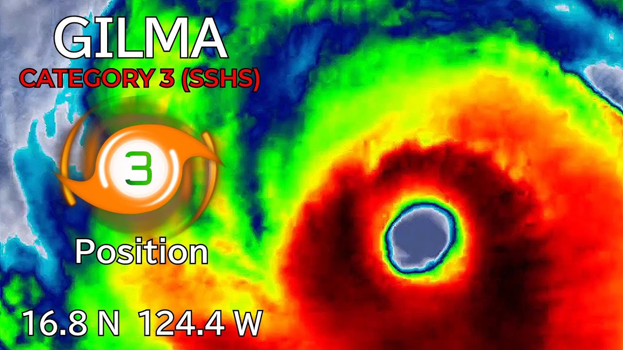 Category 3 Hurricane Gilma strengthening in the Pacific - YouTube