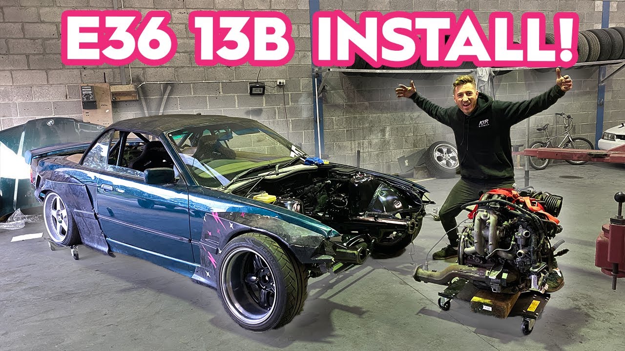 E36 UTE BUILD EP:3 - 13B ROTARY ENGINE INSTALL! - YouTube