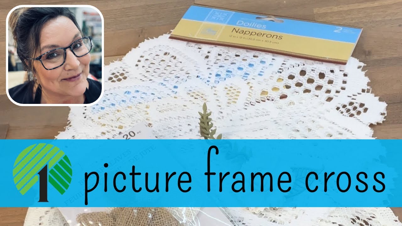 DIY wall decor | picture frame cross | Dollar Tree doilies - YouTube