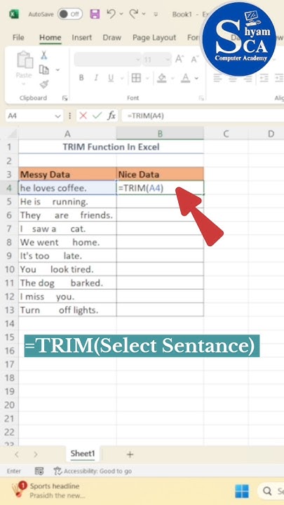 TRIM Function In Excel 😉 #excel #dataanlysis #microsoftexcel #exceltips #advanceexcel # ...