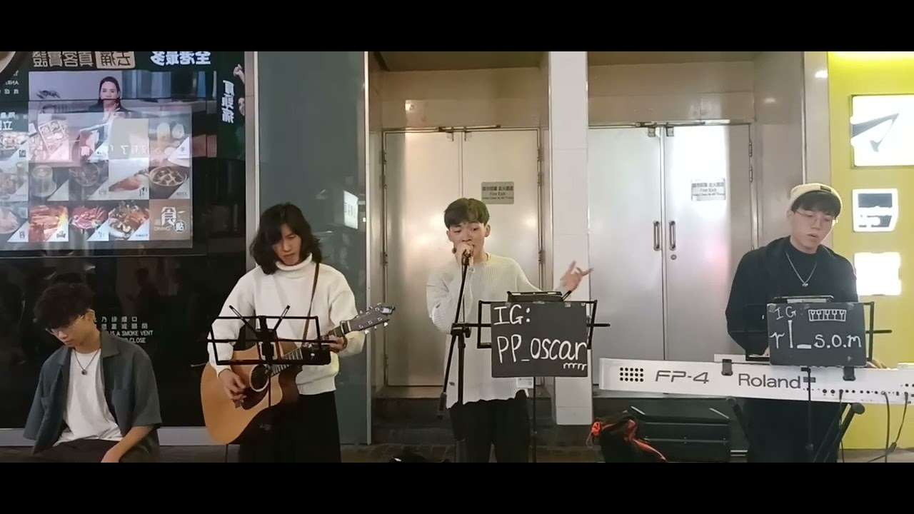 5-2-2024 🌃 旺角 Oscar Adam_Chan Ronald_Lau Matt_Lee Busking 🎶 🎤 🎸🎹 🥁 🔊 張 ...