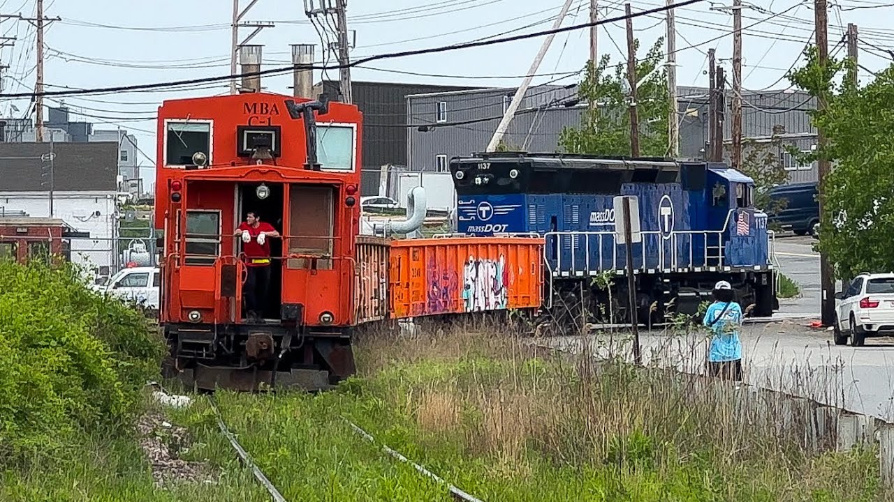 Not Abandoned: Rare MBTA Work Train on Old, Overgrown Railroad Tracks ...