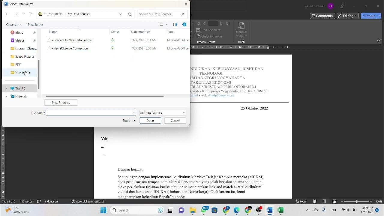 Cara membuat mail merge untuk surat undangan - YouTube