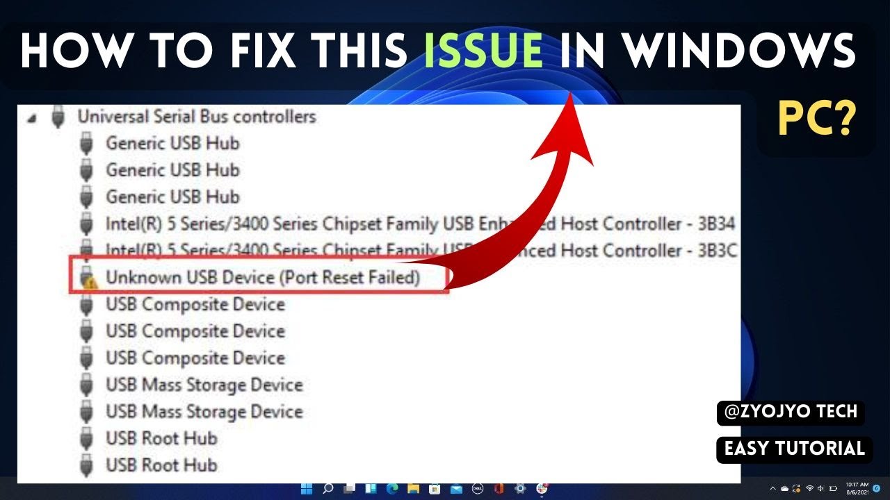 How To Fix Unknown USB Device, The Device Failed Enumeration Error On ...