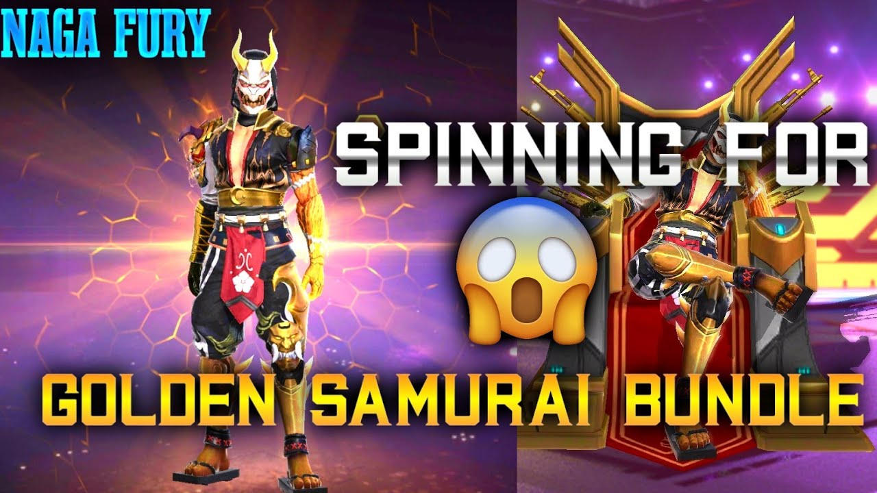 Spinning for the golden samurai bundle bloody moon 😈💎💎💎||Garena free ...
