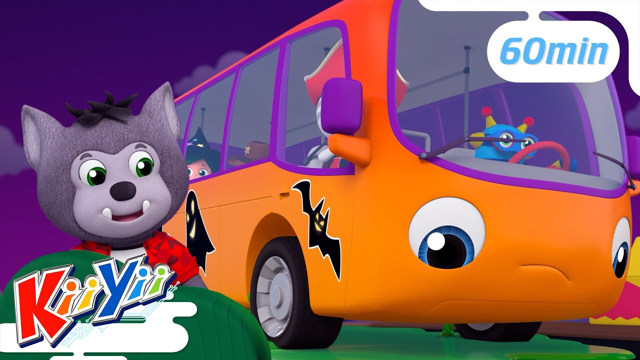 Spooky Halloween Bus | KiiYii | 🚌Wheels on the BUS Songs! | 🚌Nursery ...