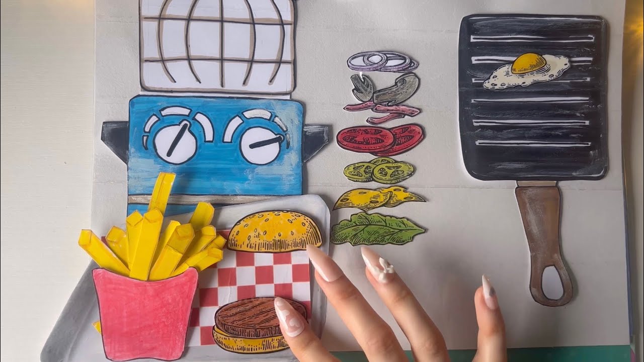 [diy paper play] making fast food 🍱 paper game - YouTube