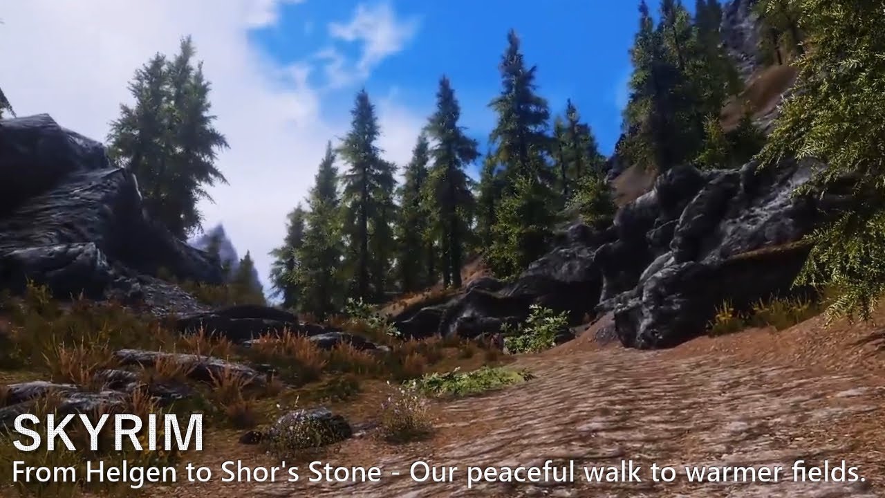 Skyrim: From Windhelm to Shor's Stone | 40 minutes of peace and ...