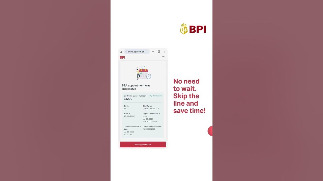 Schedule branch appointments on BPI Express Assist (BEA)| BPI online | 2024 - YouTube