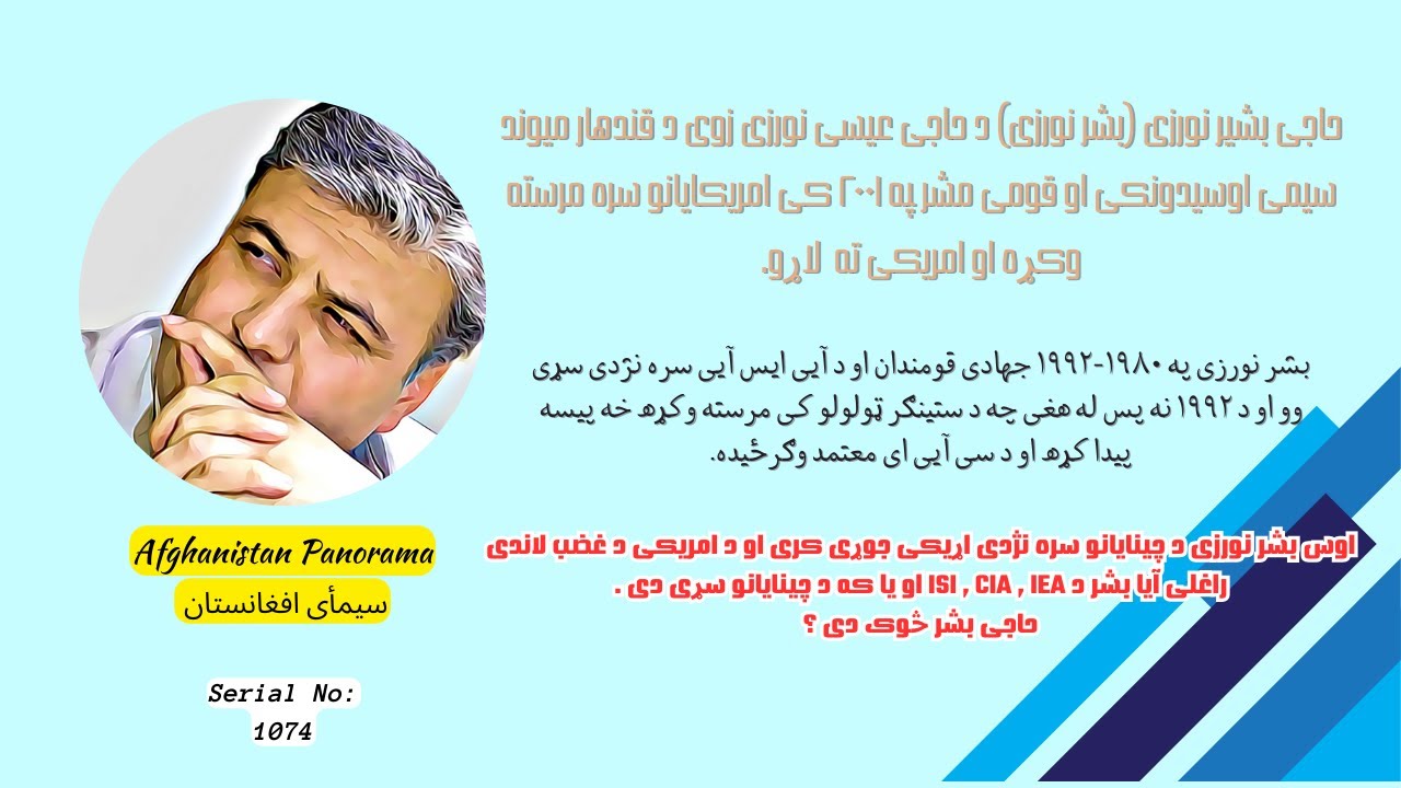 Haji Bashar Noorzai From ISI to CIA and now China - YouTube