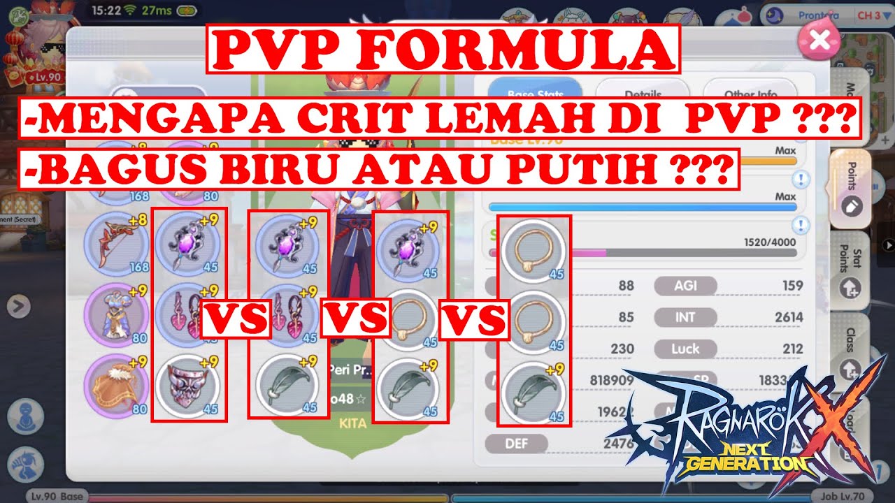 PVP FORMULA! Ragnarok X Next Generation ROX - YouTube