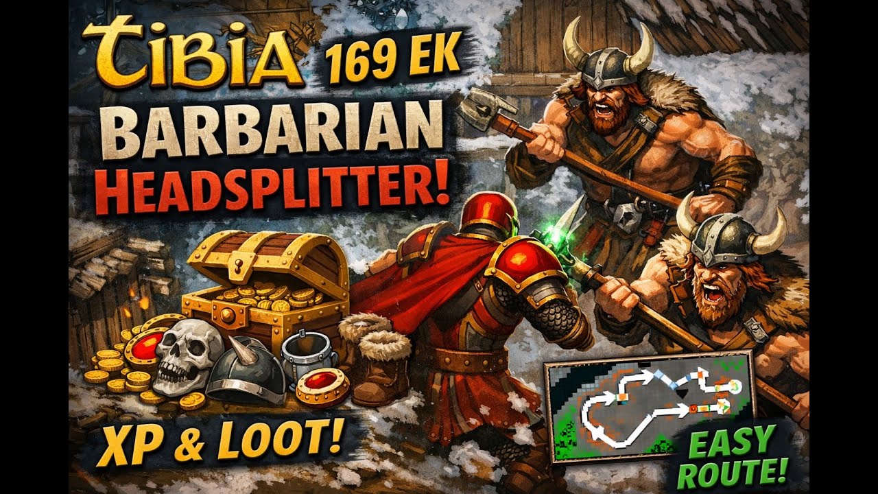 Tibia Bounty Task | Barbarian Headspliter (Barbarian Camp, Svargrond ...