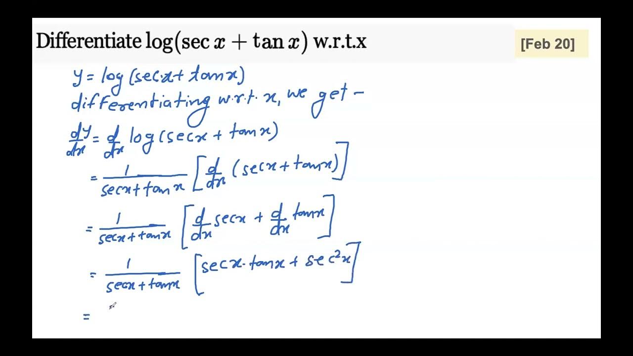12TH SCIENCE MATH | DIFFERENTIATION | BOARD PYQ - YouTube