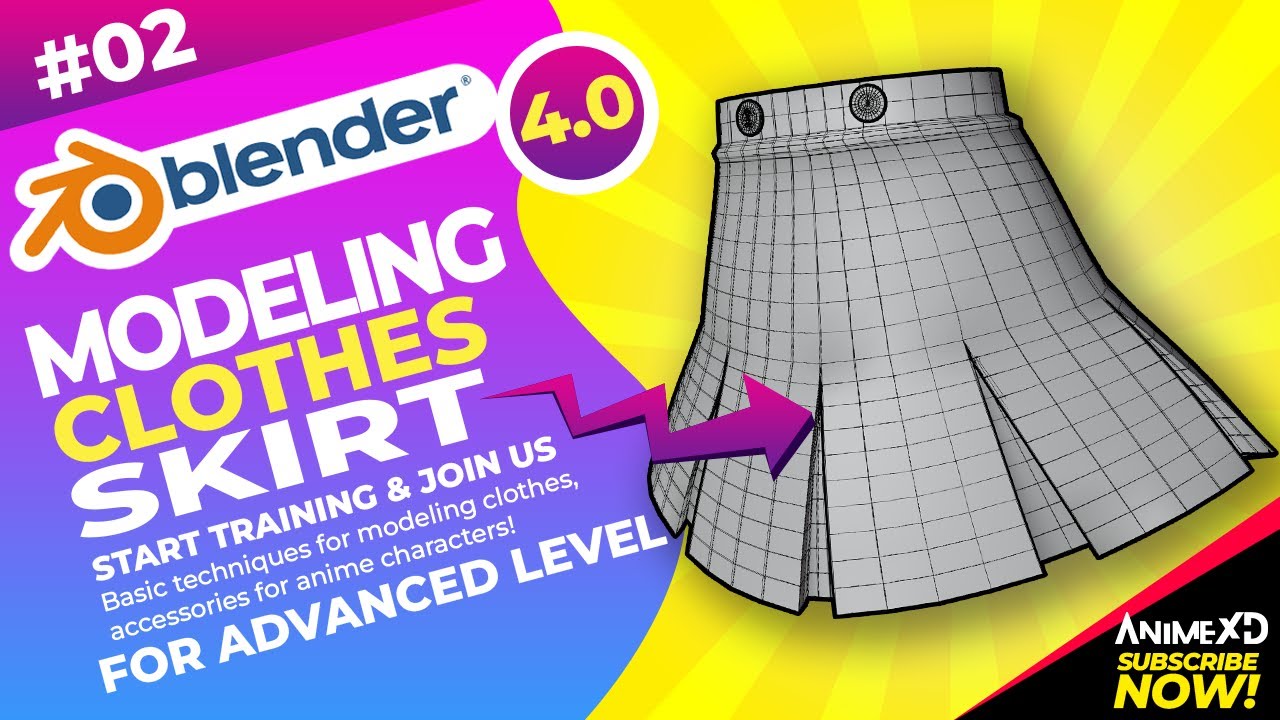 Modeling Clothes in Blender 4. 0 - Skirt Advanced level - YouTube