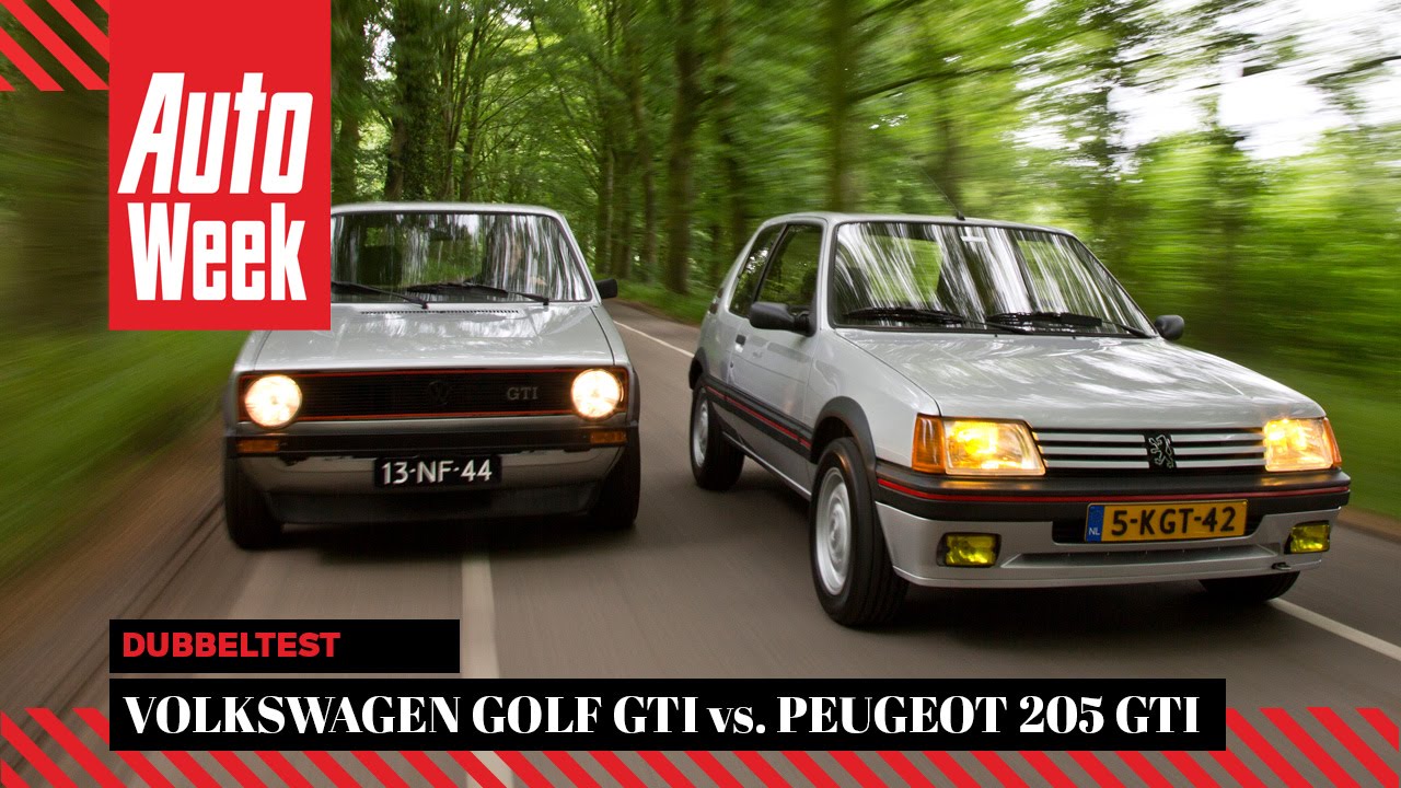 Classics dubbeltest - Volkswagen Golf GTI vs. Peugeot 205 GTI - YouTube