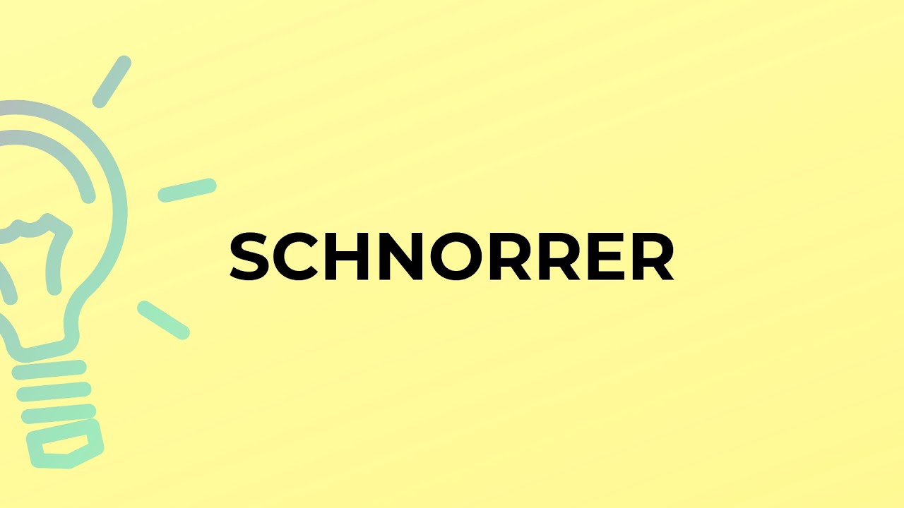 What is the meaning of the word SCHNORRER? - YouTube