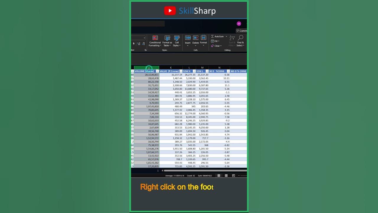 🎥 Excel Productivity Tip: Customize Footer Stats! #shorts - YouTube