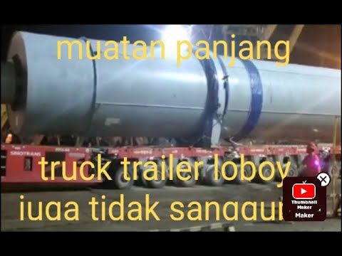Muatan panjang!! Truck trailer lowboy tidak sanggup!! - YouTube