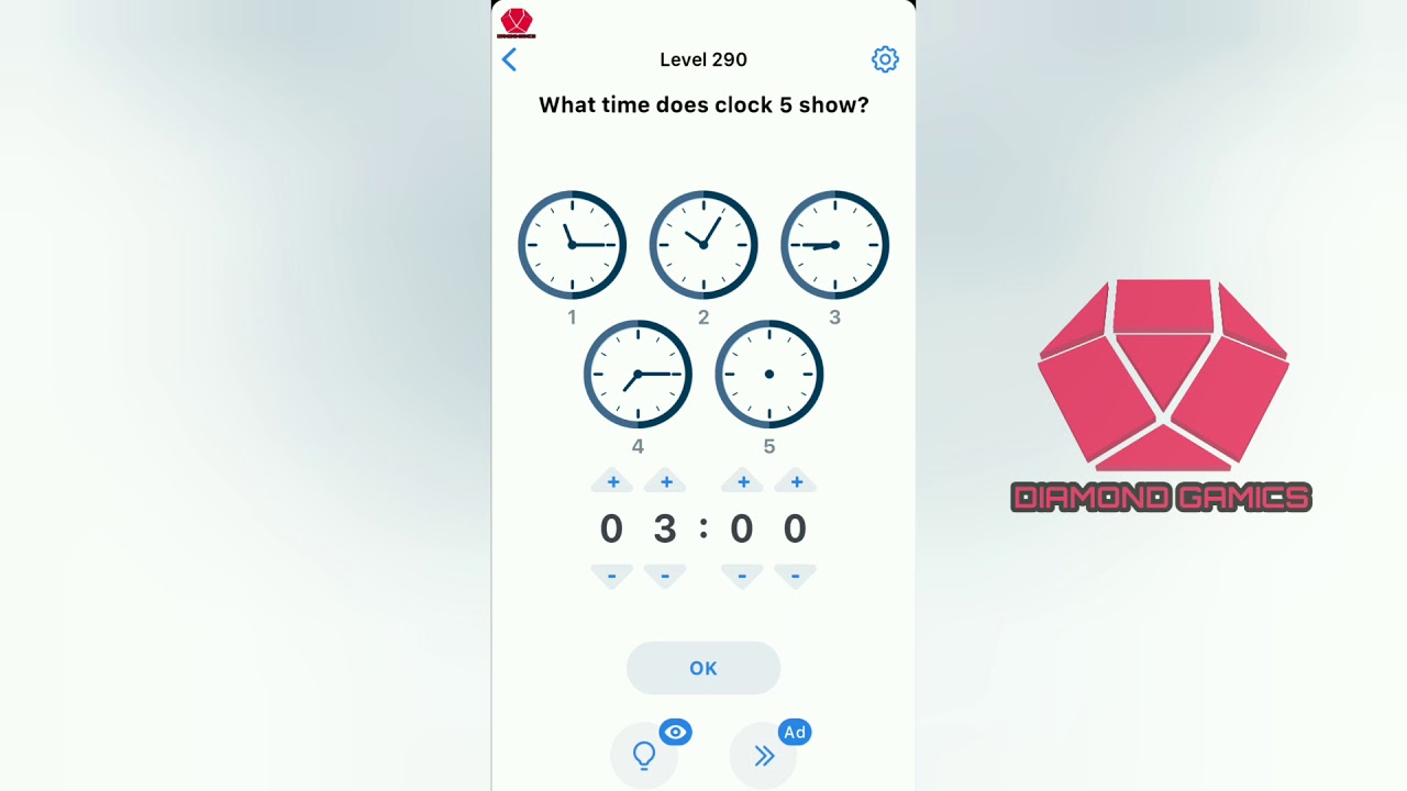 Easy Game Level 290 what Time Does Clock 5 Show YouTube Easy Game Level 290 what Time Does Clock 5 Show YouTube