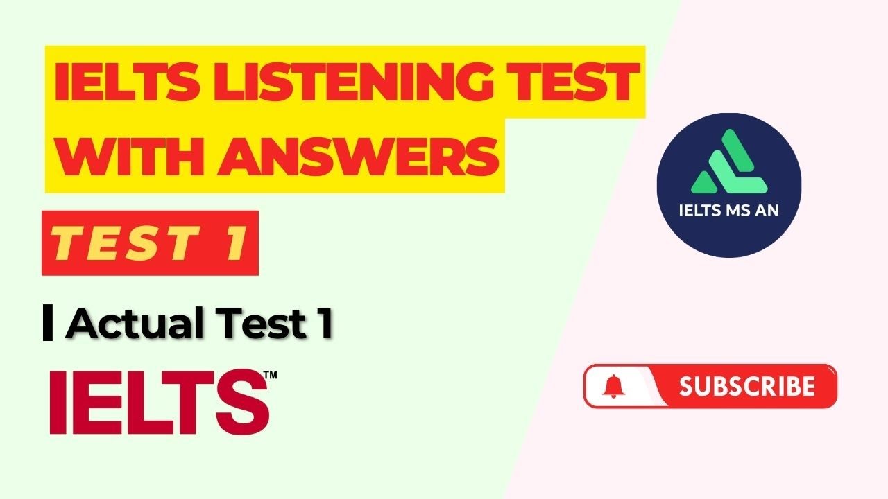 IELTS Listening Test with Answers | Actual Test 1 - Test 1 - YouTube
