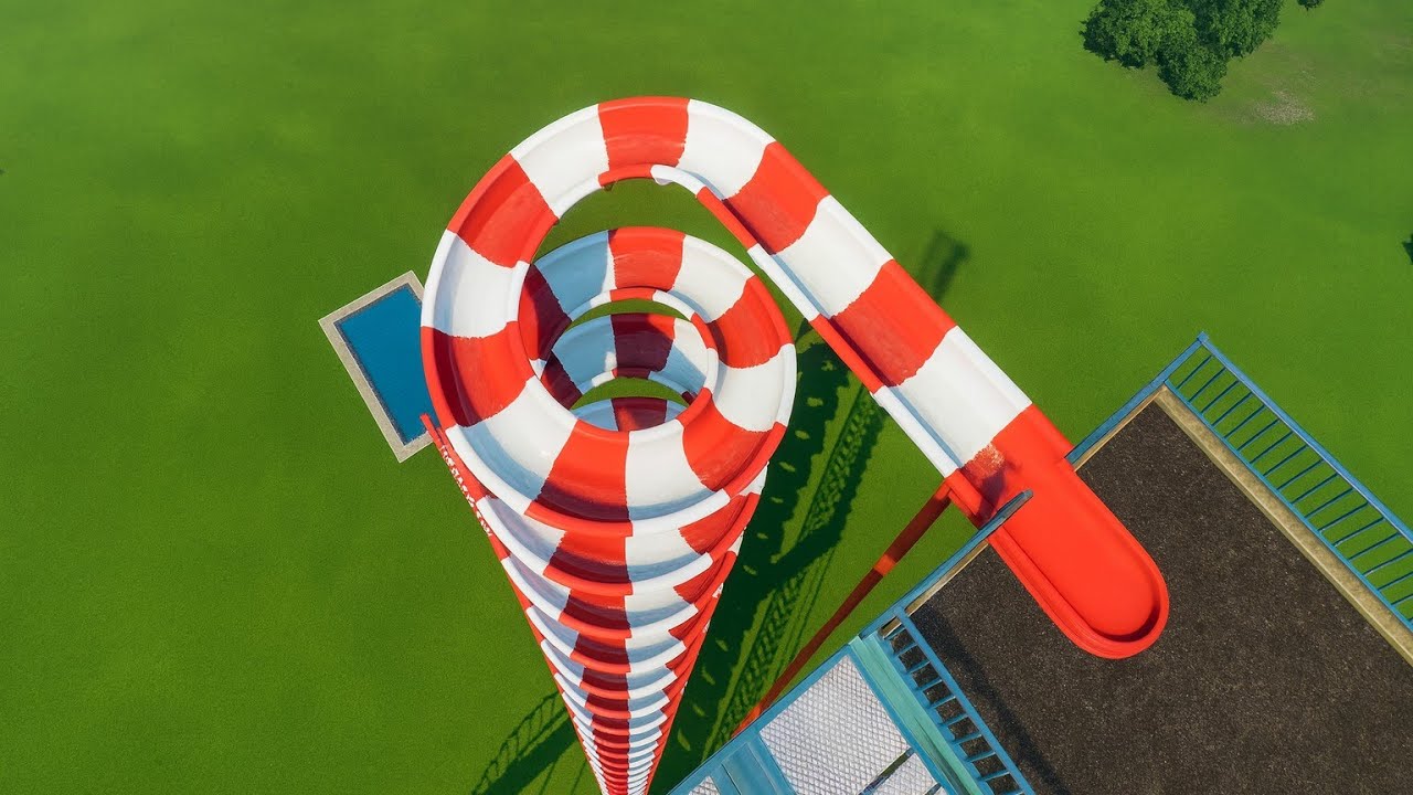 Spiral Down Water Slides – Planet Coaster 2 - YouTube