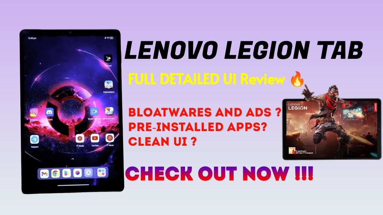 LENOVO LEGION TAB - Full Detailed UI Review 🔥 - YouTube