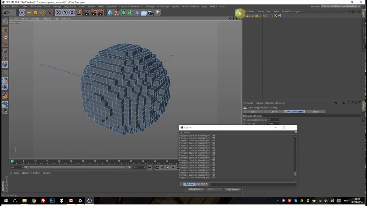 Cinema 4d Voxel Sphere Automatic Polygon Reduction Script Youtube
