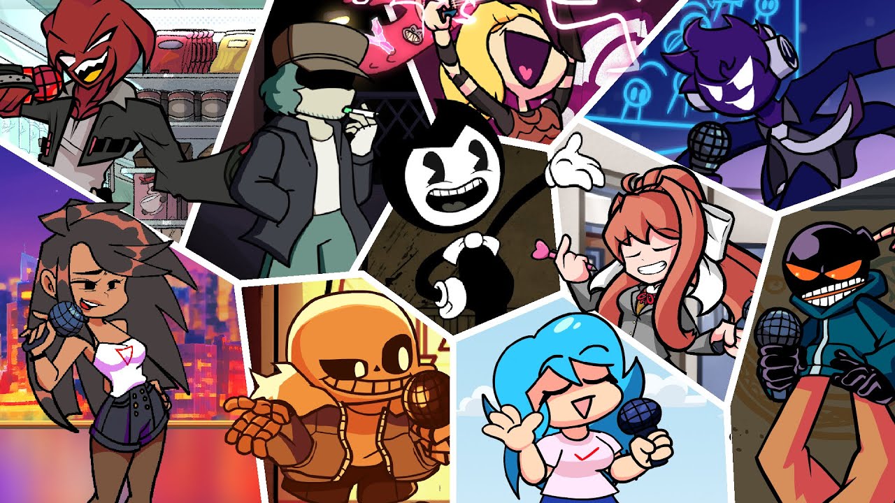 FNF Freaky Machine - But Everyone Is Singing With Bendy! (Freaky ...