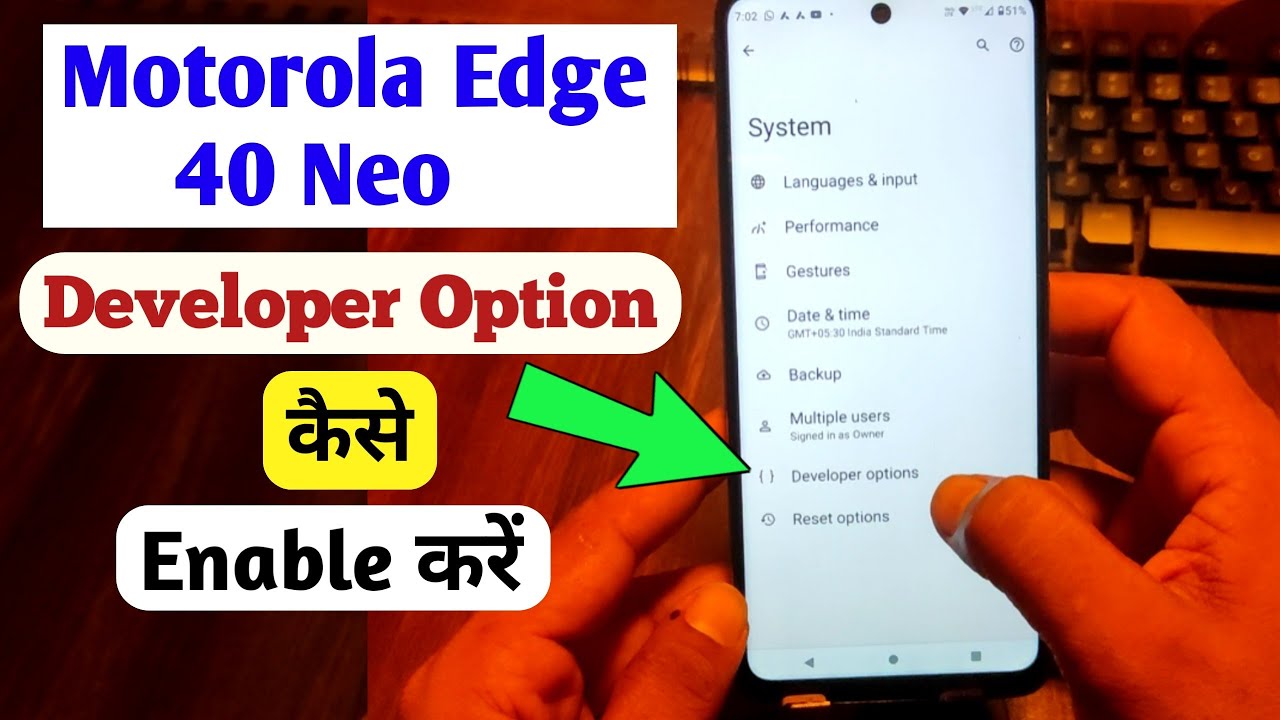 Motorola edge 40 neo mobile me developer option enable kaise kare / developer option setting in ...