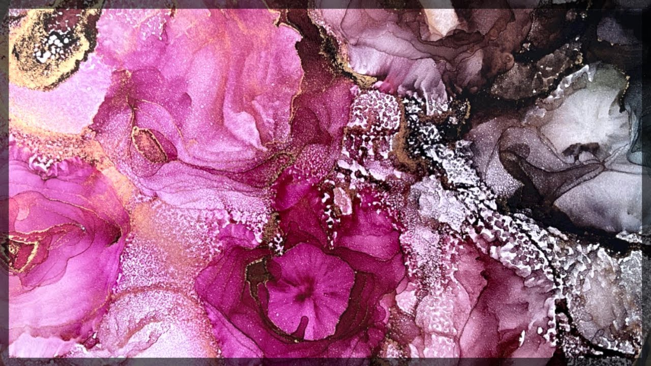 Relaxing Alcohol Ink Art - Spray On Florals 🌹🌸🌺 - YouTube