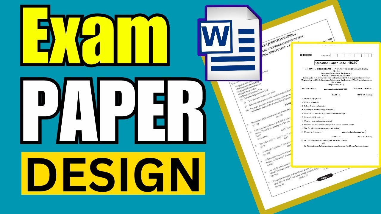 How to Create Exam Paper In Word | Question Paper Typing in MS Word ...
