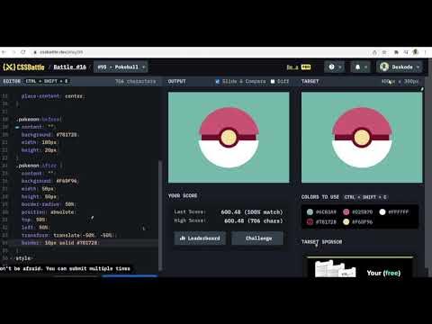 CSS Battle #95 Pokeball - YouTube