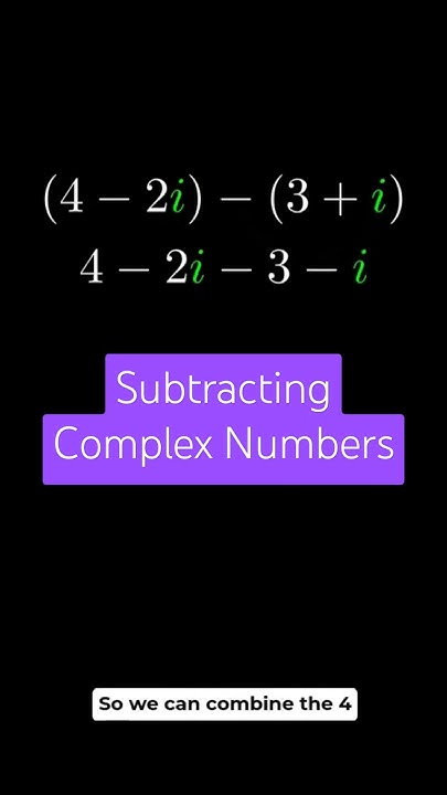Subtracting Complex Numbers #maths #mathematics #complexnumbers # ...