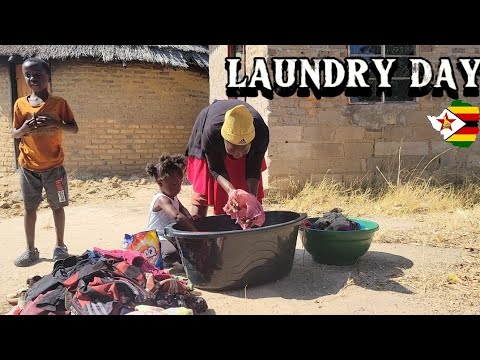 Washing Clothes by Hand in African Village Way In Zimbabwe🇿🇼 - YouTube