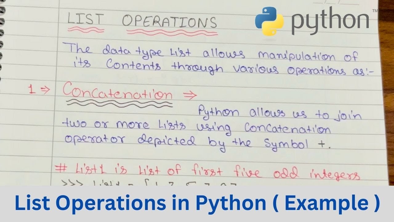 List Operations in Python with PROGRAM EXAMPLE #python #programming #cse #gyan #cseengineering ...