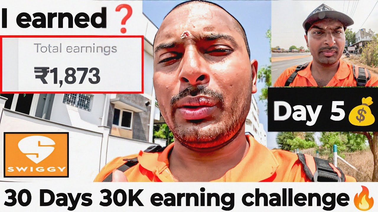 30 Days 30K swiggy earning challenge🤑day5salary Food Delivery boy🔥 ...