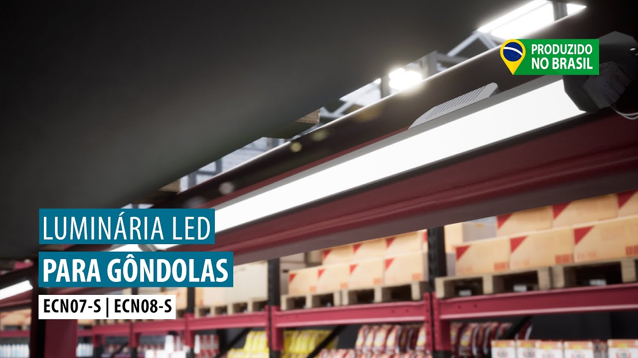 Luminária LED para Gôndolas | ECN07-S - ECN08-S - YouTube