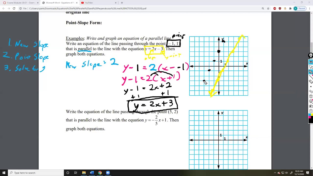 Equations of Parallel and Perpendicular Lines Part 1 - YouTube