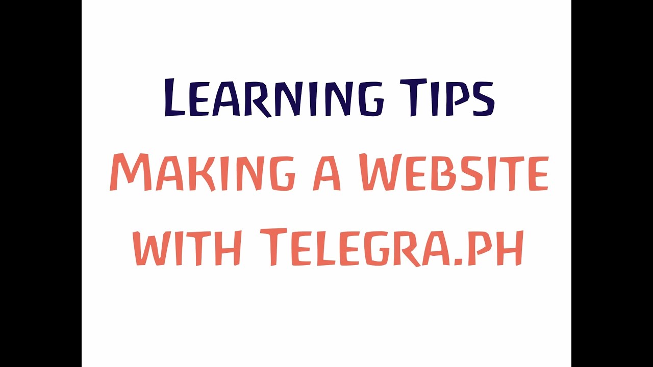 Making a website with Telegra.ph - YouTube