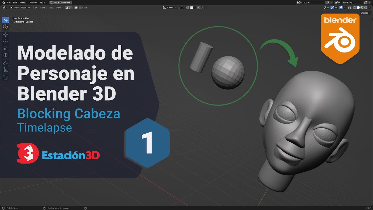 📙 Modelado de Personaje en Blender 3D | 01 - Proceso de Blocking de la ...