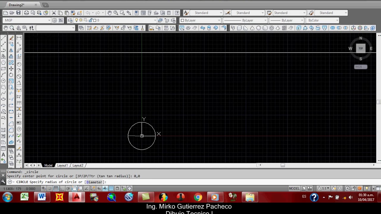 002 Autocad 2D - construction line - YouTube