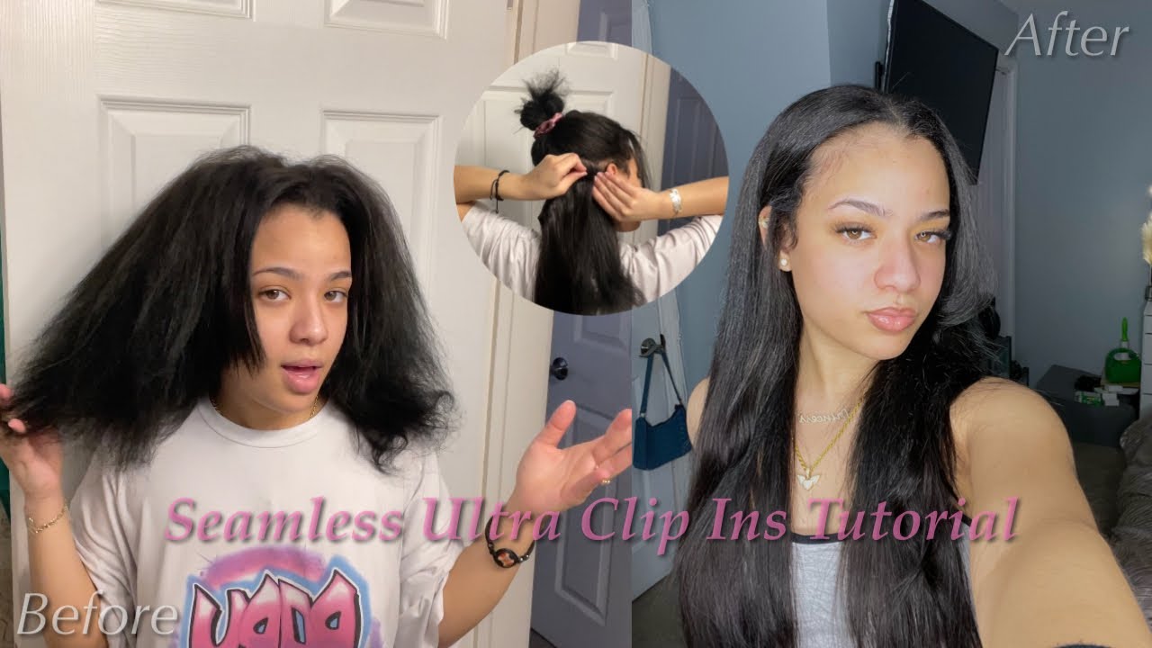 How To : Install Seamless Clip Ins | Hair Extension Tutorial Ft. Doores Hair - YouTube