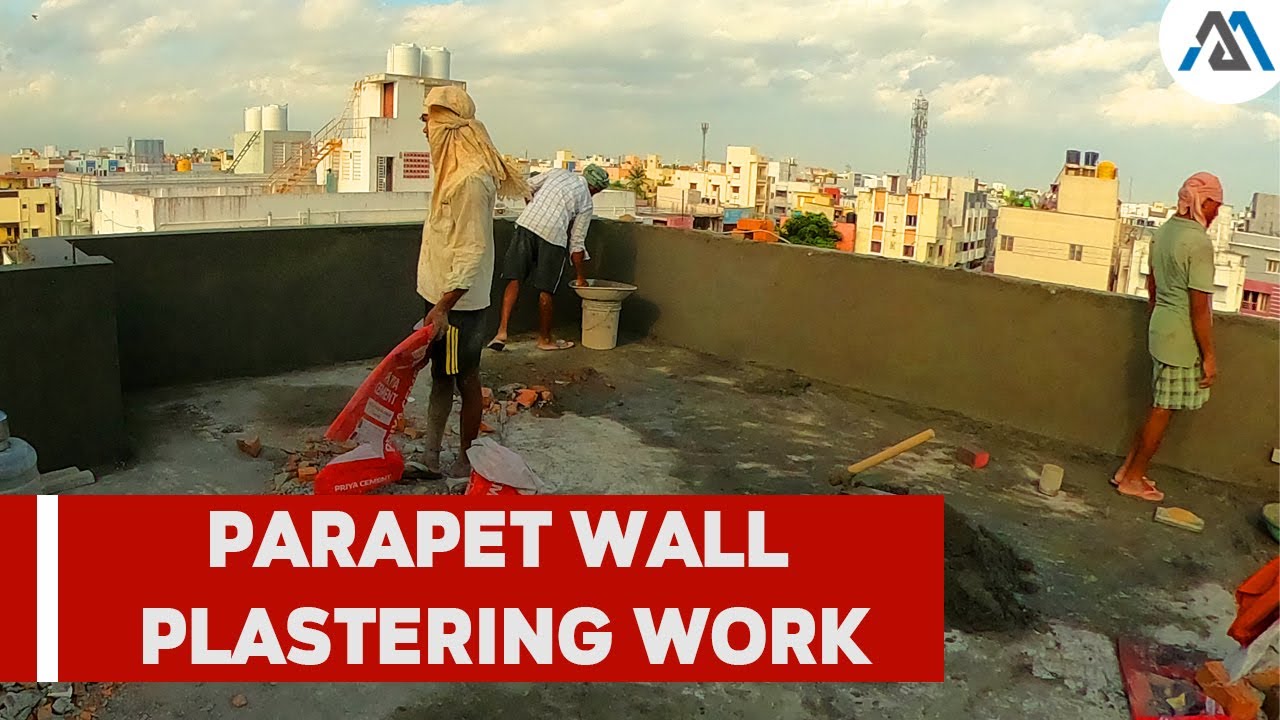 Parapet wall plastering work | construction video | Mohankumar ...