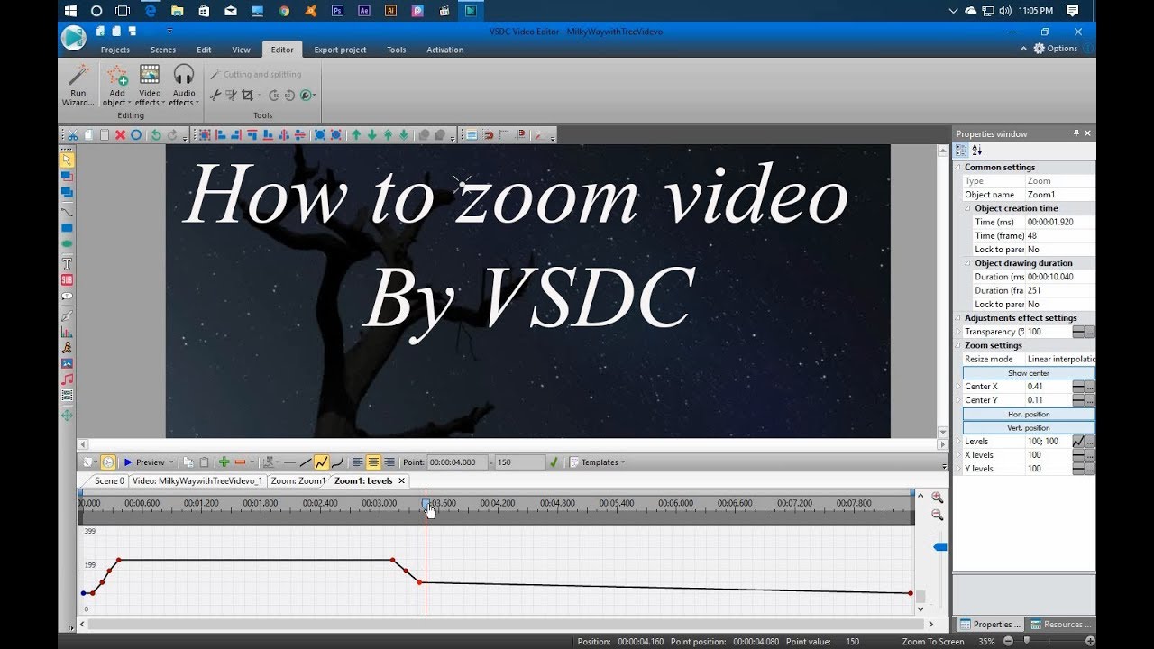 How to Zoom Video By VSDC Video Editor ( Bangla Tutorial) - YouTube
