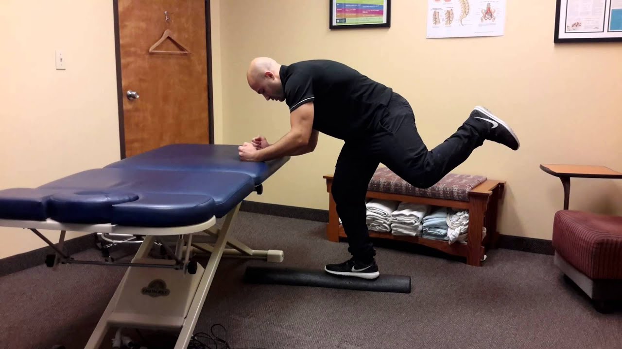 Stand Support R Knee Flex w/ L Hip Ext. - YouTube